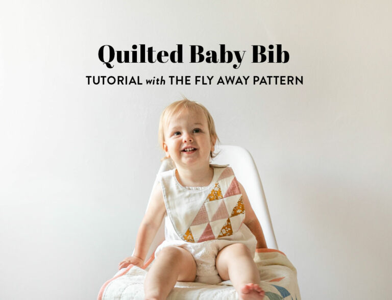 Quilted Baby Bib Tutorial with the Fly Away Pattern - Suzy Quilts
