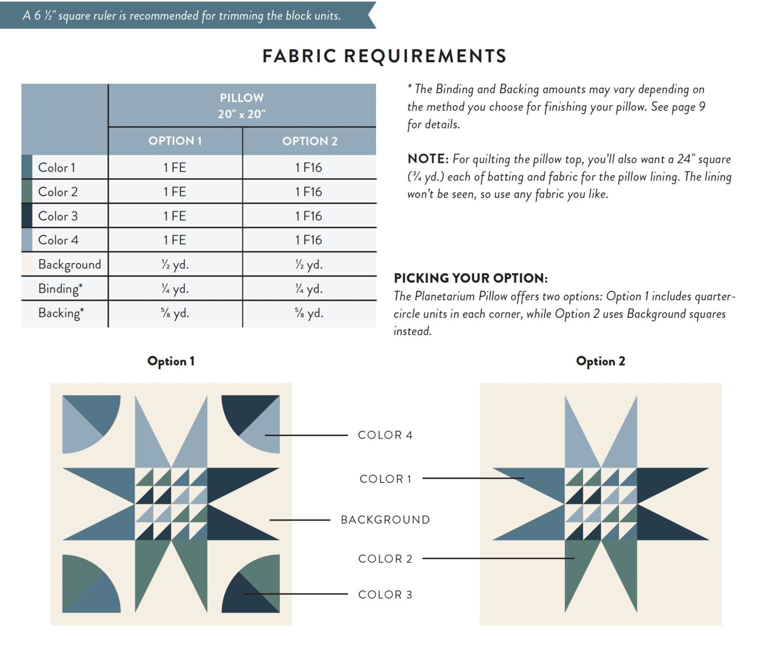 Planetarium Pillow Extension Pattern (Download) - Suzy Quilts