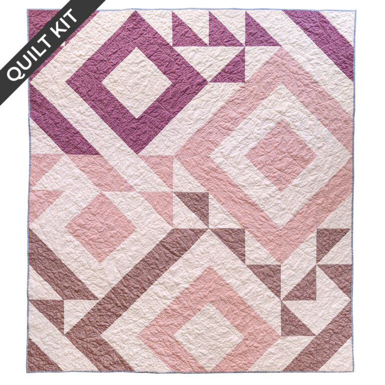 Triangle Jitters Throw Quilt Kit in Haze - Suzy Quilts