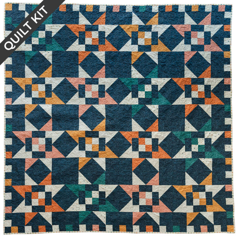 Fat Quarter Stars Throw Quilt Kit in Rainstorm - Suzy Quilts