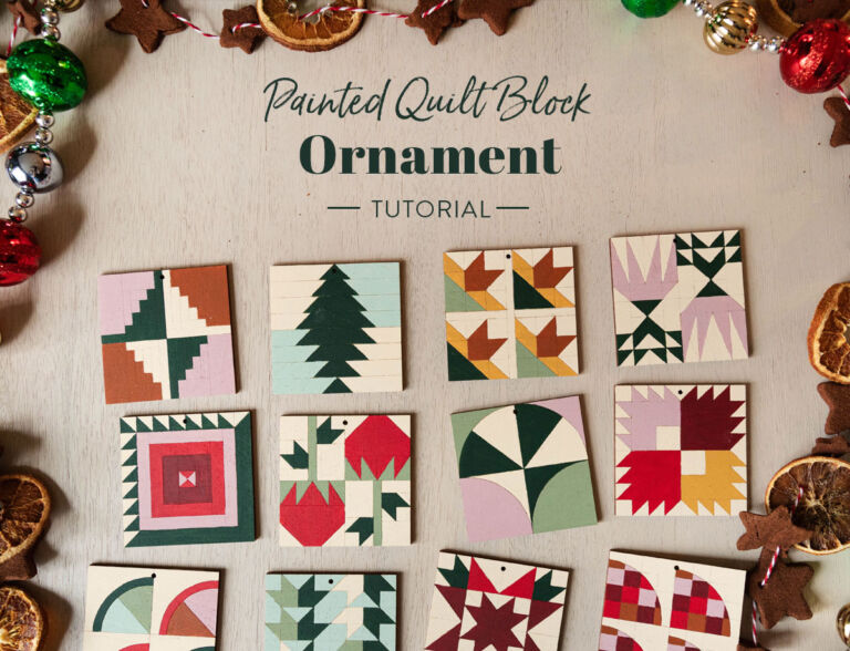 Painted Quilt Block Ornament Tutorial: 2025 Edition - Suzy Quilts